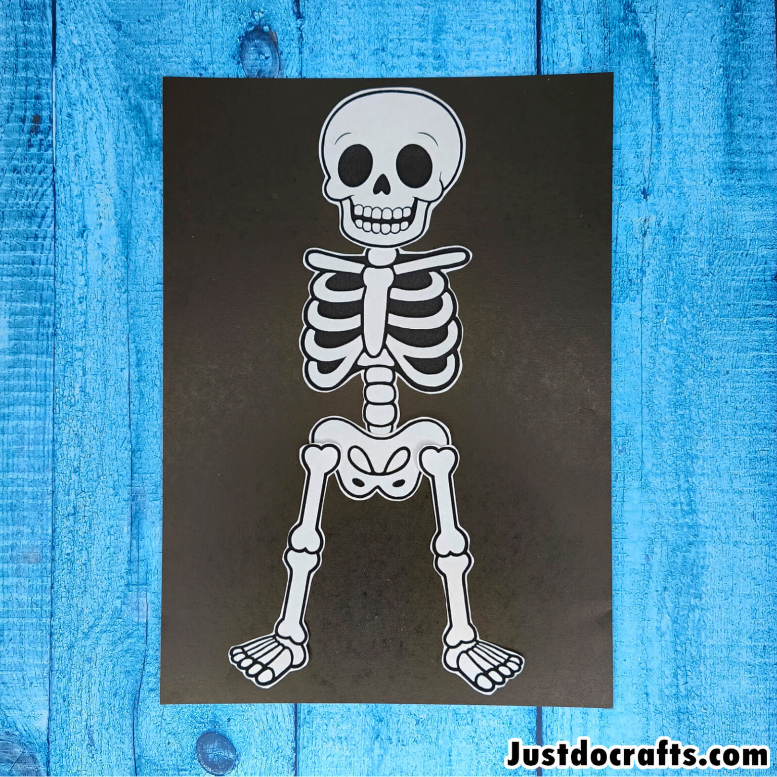 Easy Skeleton Halloween Craft for kids (Free PDF printable template ...