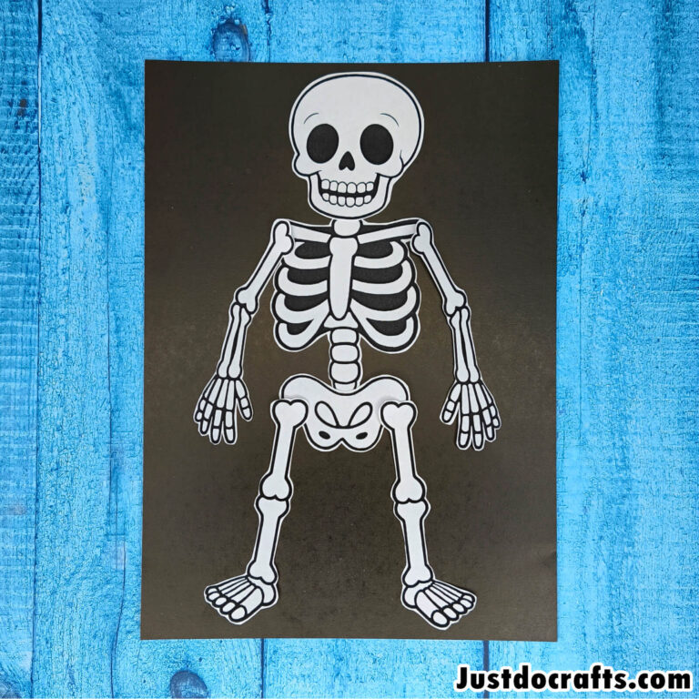 Easy Skeleton Halloween Craft for kids (Free PDF printable template ...