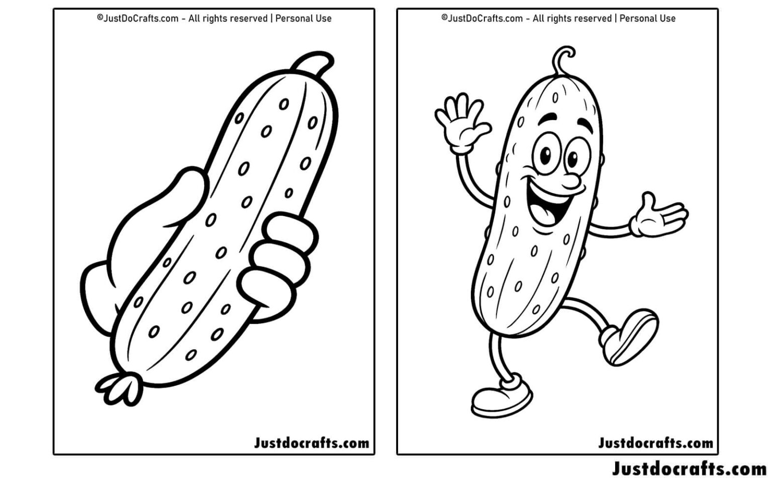 Cucumber Coloring Pages (Free PDF printable) - Just Do Crafts