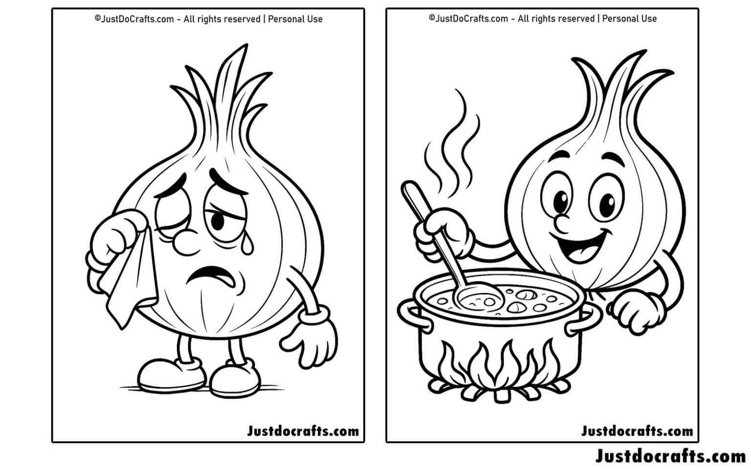 Onion Coloring Pages (Free PDF printable) - Just Do Crafts