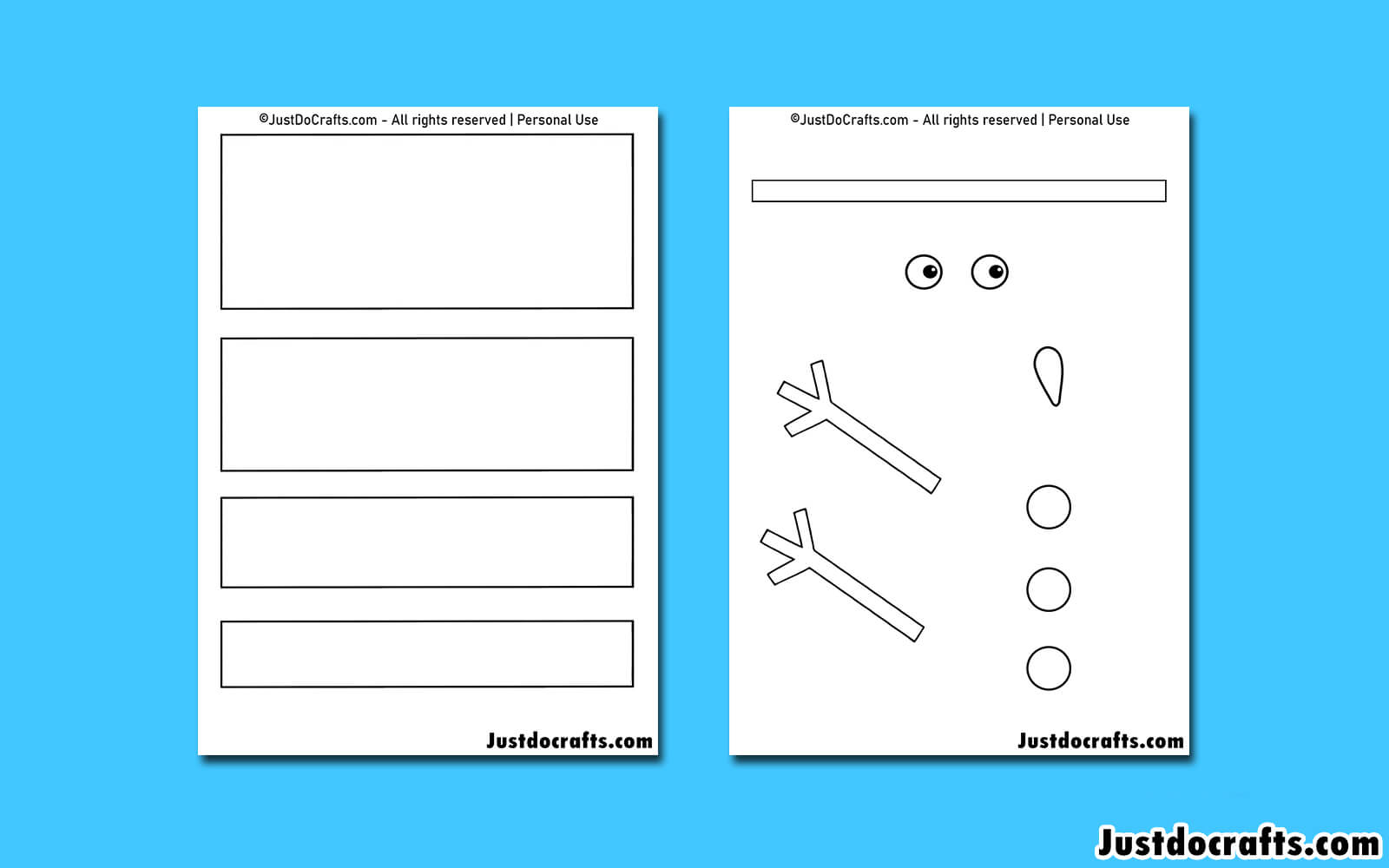3D Paper Snowman Craft (Free PDF printable template) - Just Do Crafts