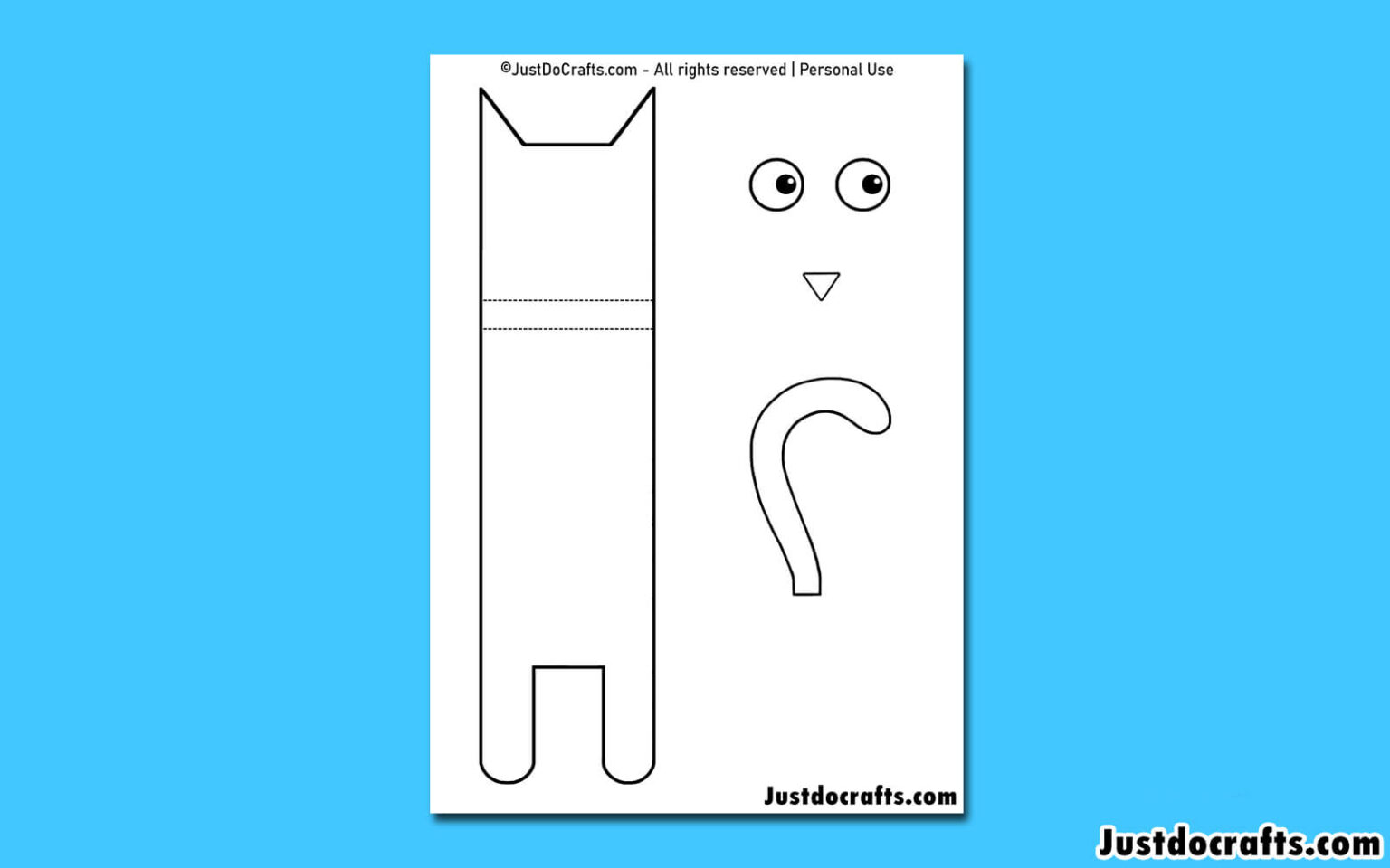 Paper Cat Craft (Free PDF printable template) - Just Do Crafts