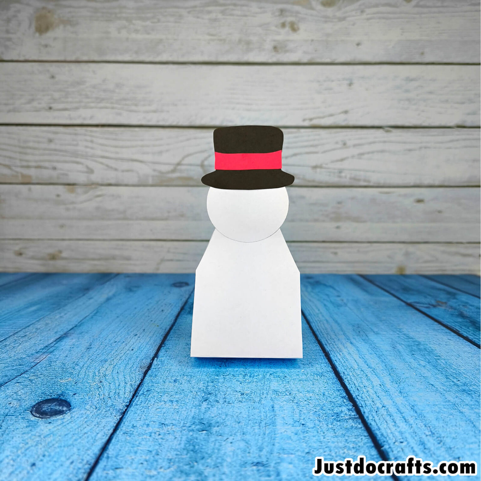 Easy Paper Snowman Craft (Free PDF printable template) - Just Do Crafts