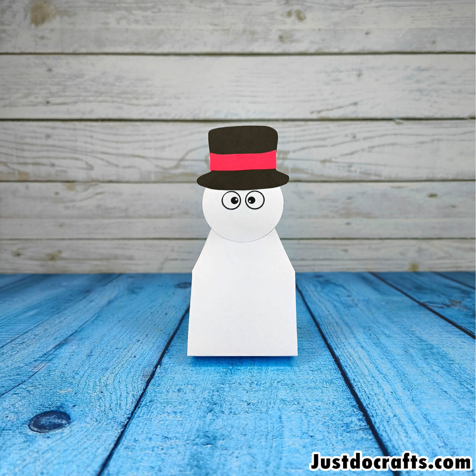 Easy Paper Snowman Craft (Free PDF printable template) - Just Do Crafts