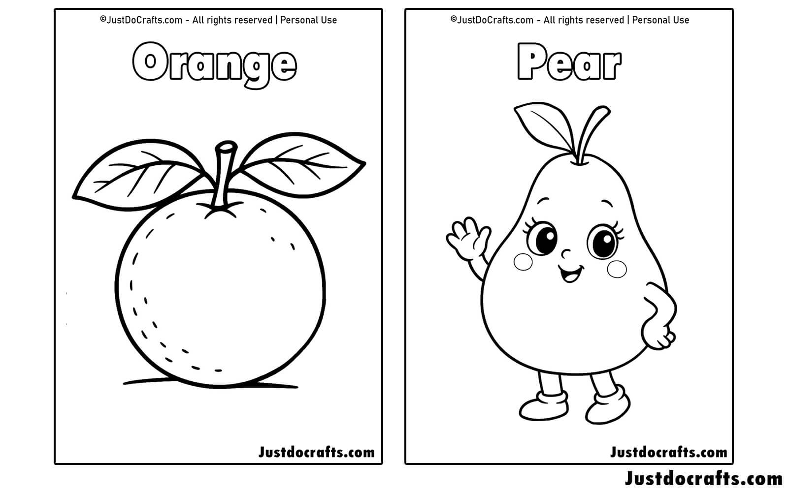 Fruit Coloring Pages (Free PDF printable) - Just Do Crafts