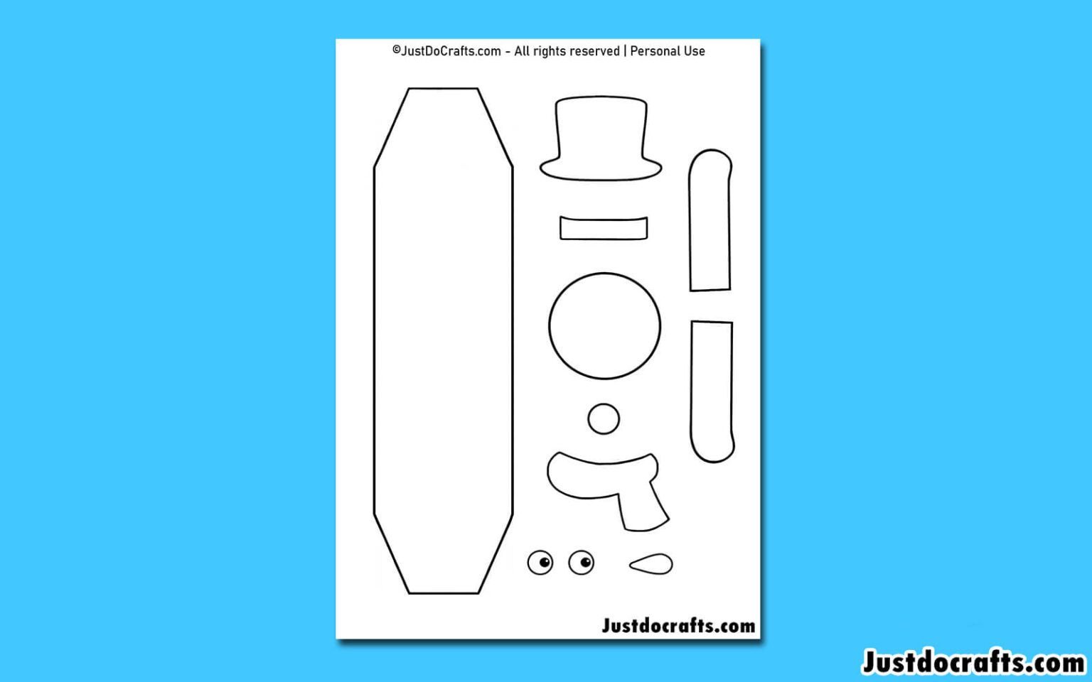 Easy Paper Snowman Craft (Free PDF printable template) - Just Do Crafts