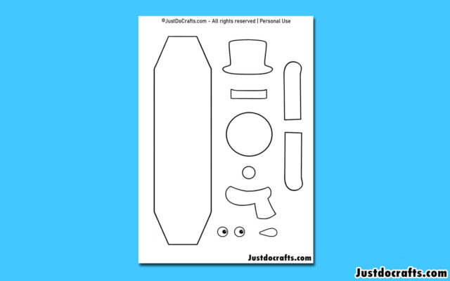 Easy Paper Snowman Craft (Free PDF printable template) - Just Do Crafts
