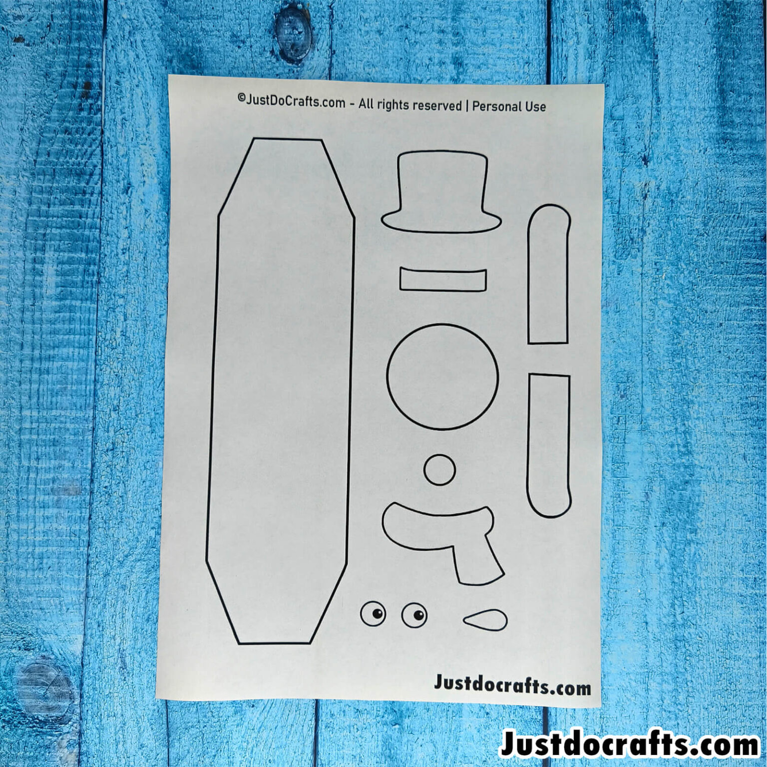 Easy Paper Snowman Craft (Free PDF printable template) - Just Do Crafts