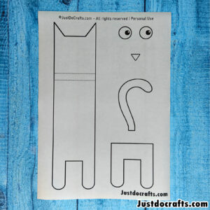 Cute Paper Cat Craft (Free PDF printable template) - Just Do Crafts