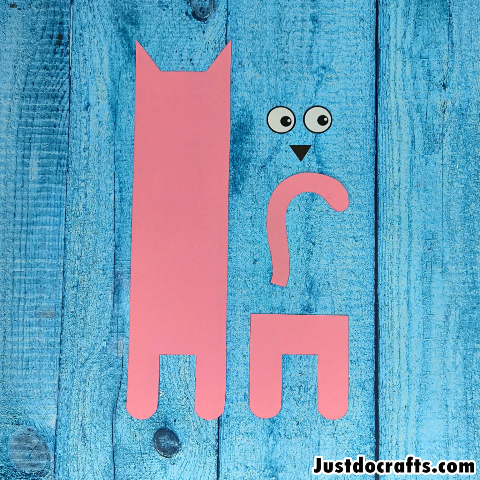 Cute Paper Cat Craft (Free PDF printable template) - Just Do Crafts