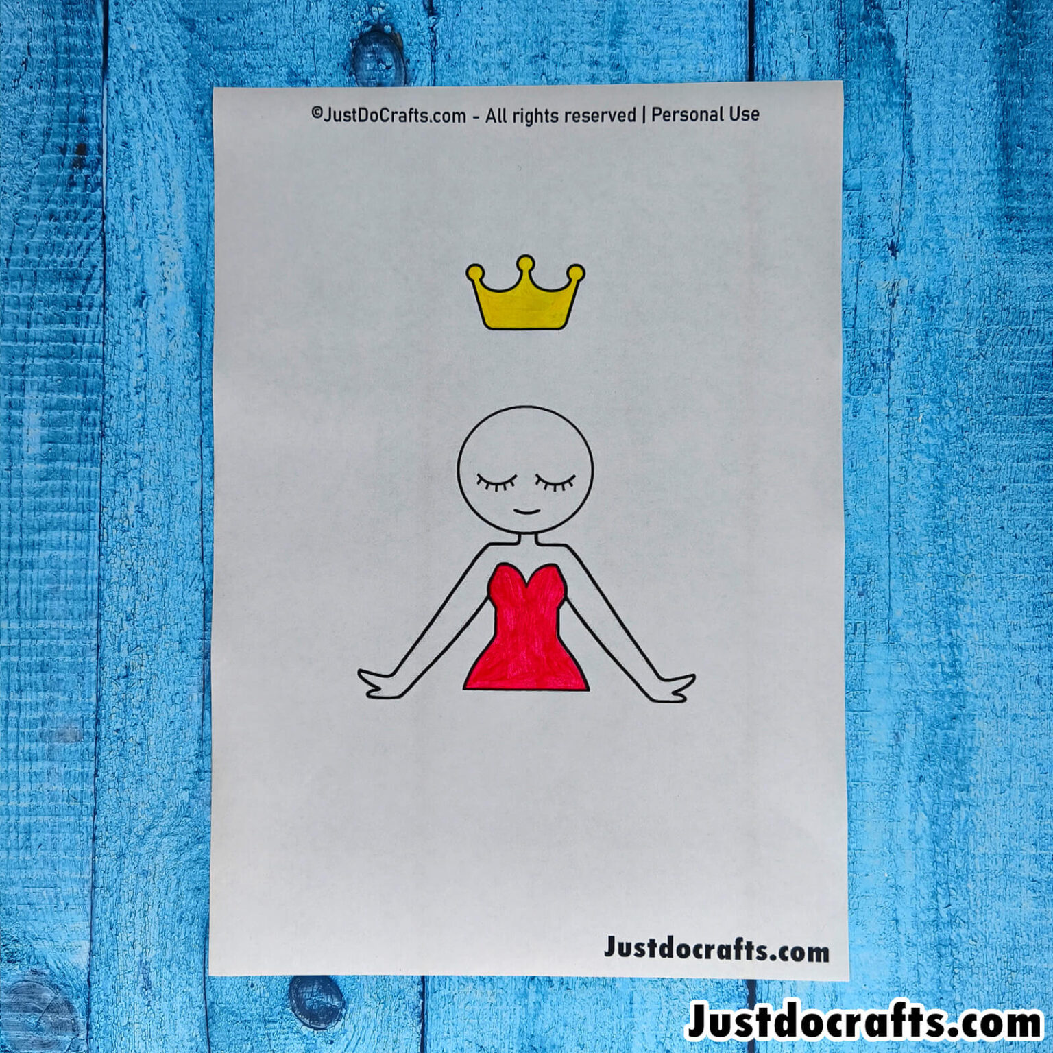 Fall Leaf Princess Craft (Free PDF printable template) - Just Do Crafts
