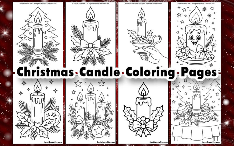 Christmas Candle Coloring Pages (Free PDF printable) - Just Do Crafts