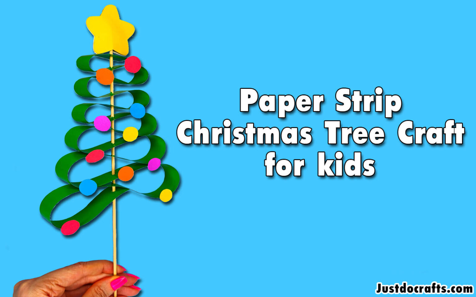 Paper Strip Christmas Tree Craft for kids - Just Do Crafts
