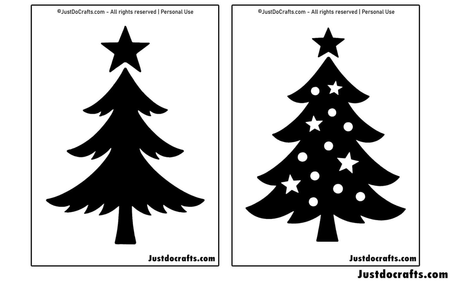 Christmas Tree Stencil (Free PDF printable) - Just Do Crafts