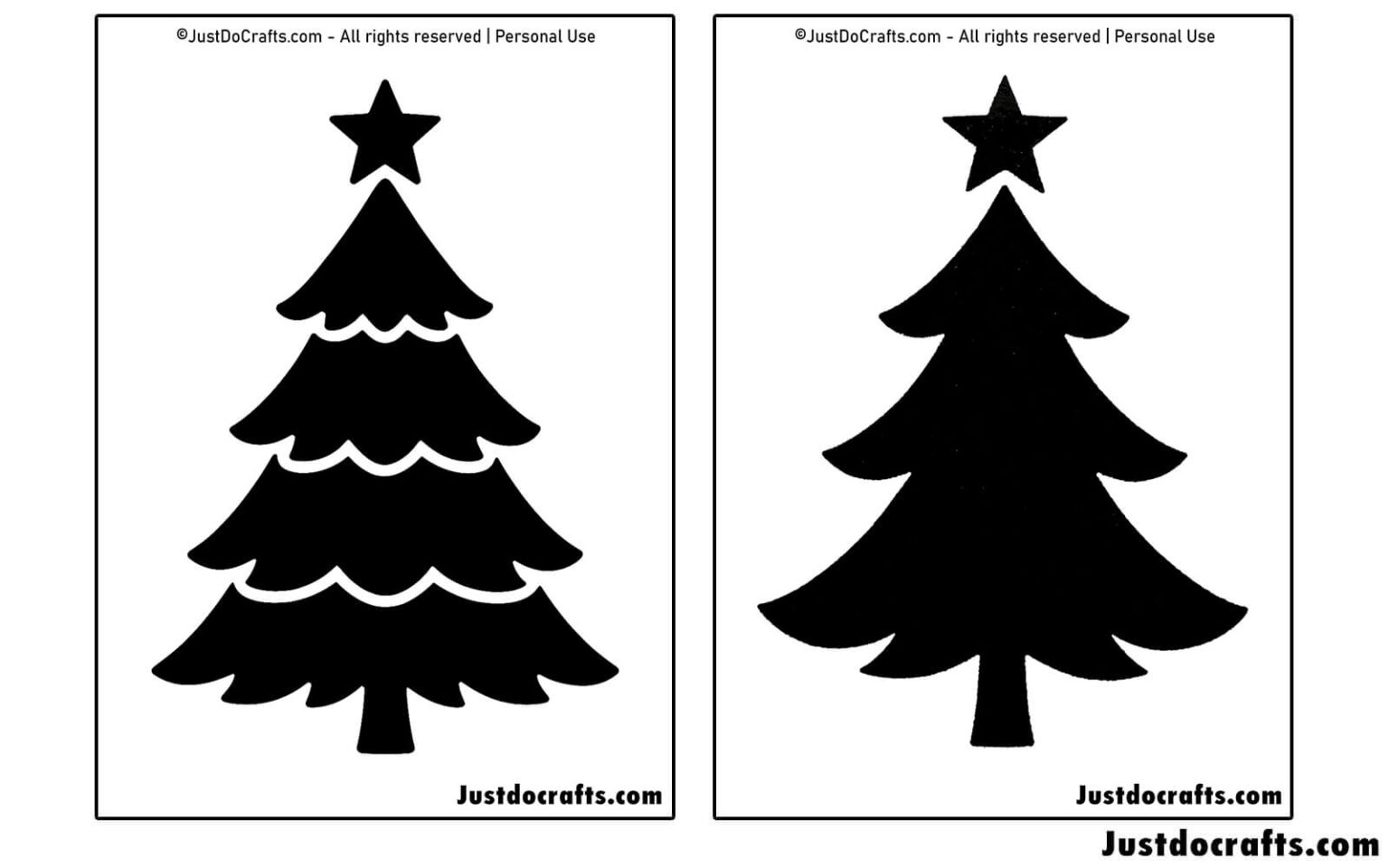 Christmas Tree Stencil (Free PDF printable) - Just Do Crafts