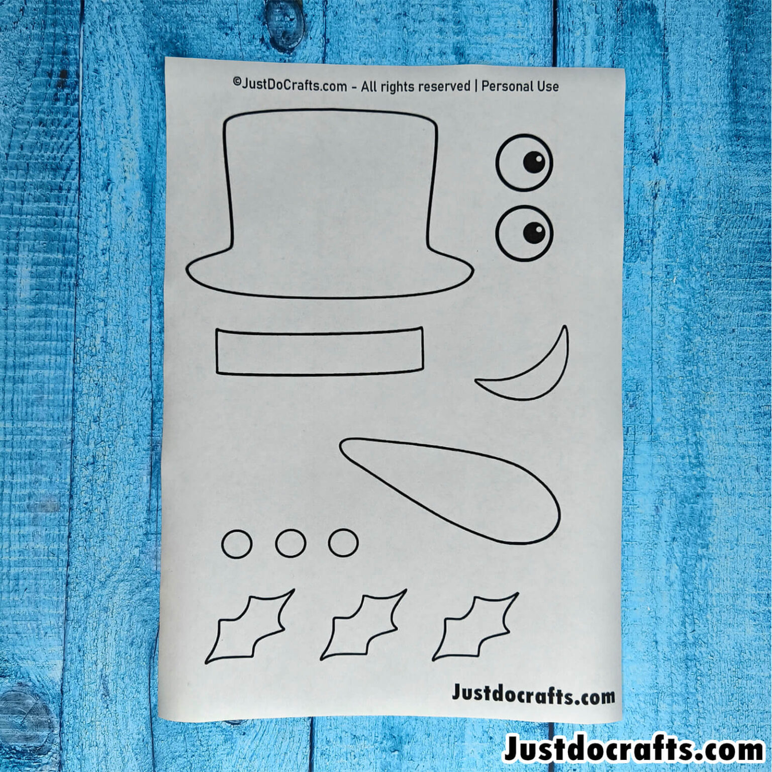 Paper Snowman Craft for kids (Free PDF printable template) - Just Do Crafts
