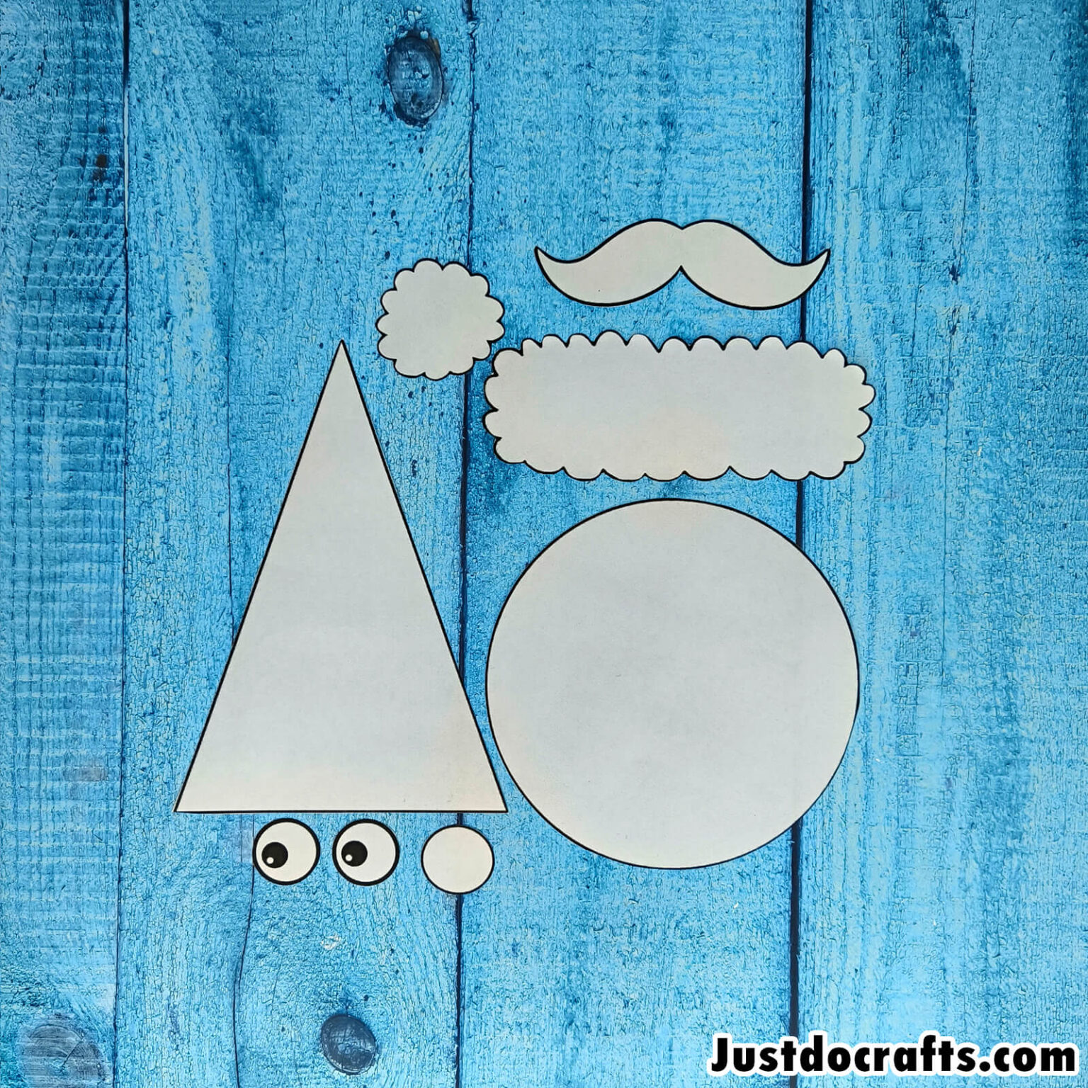 Easy Paper Santa Craft (Free PDF printable template) - Just Do Crafts