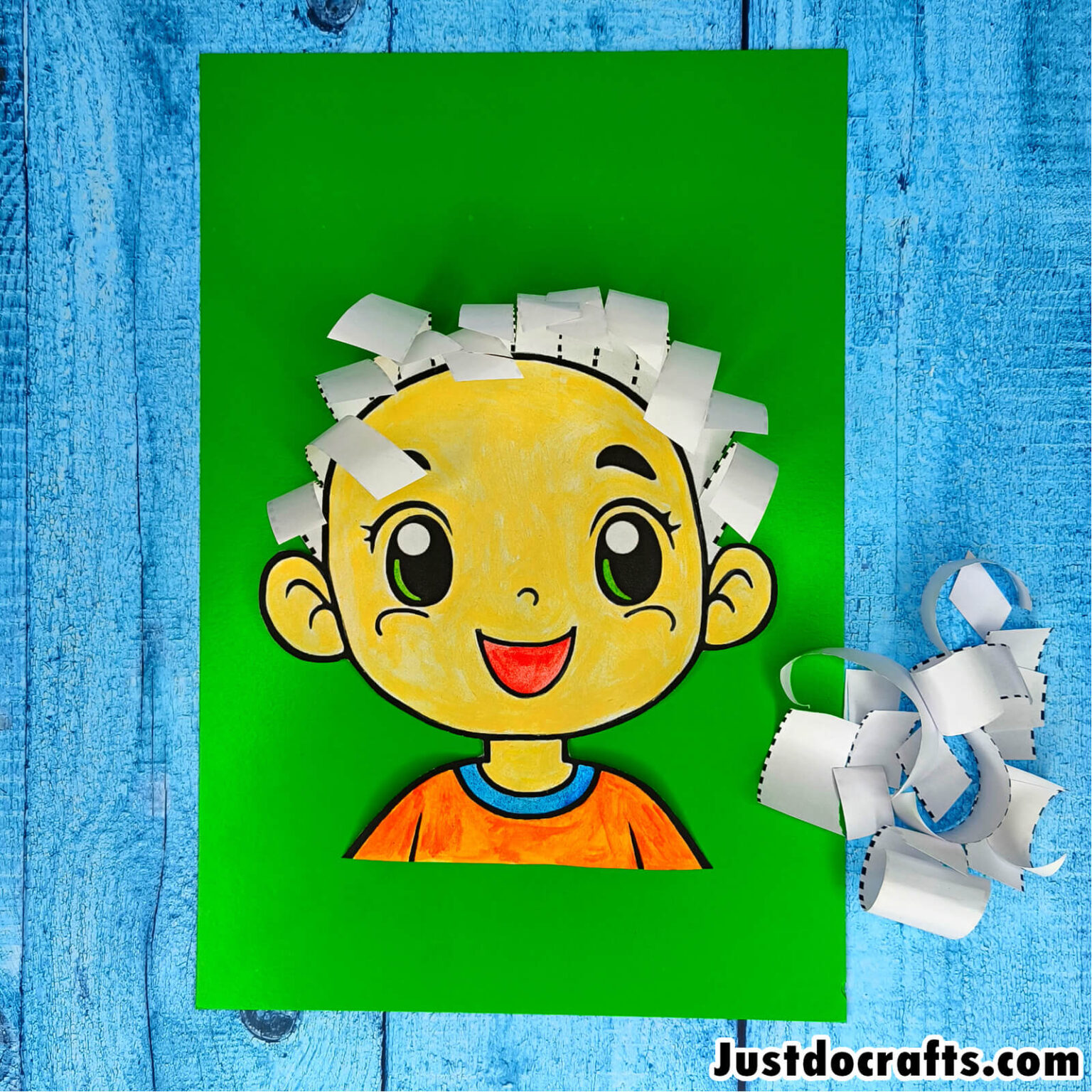 Paper Hair Head Craft (Free PDF printable template) - Just Do Crafts
