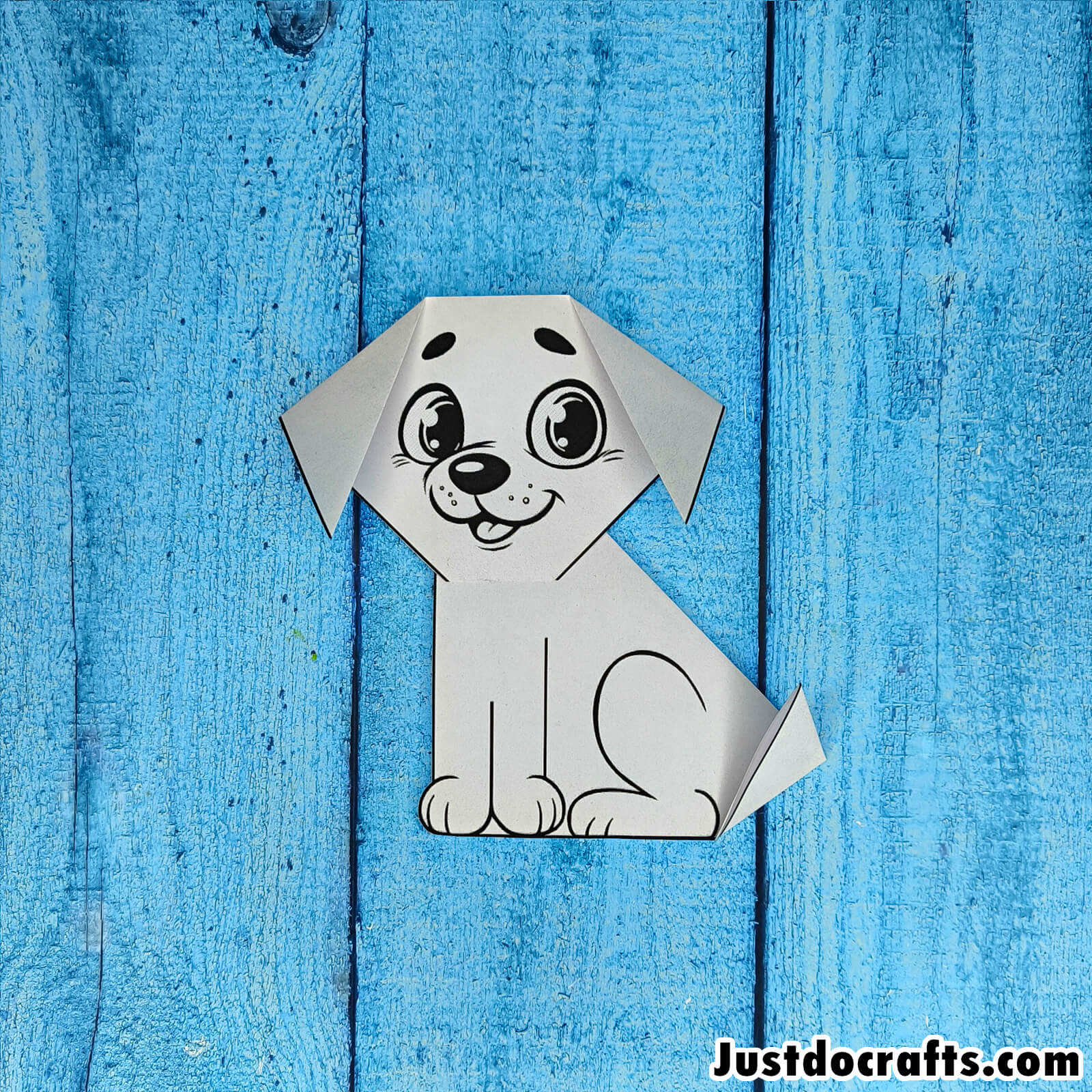 Easy Origami Dog Craft for Kids (Free PDF Printable Template) - Just Do ...