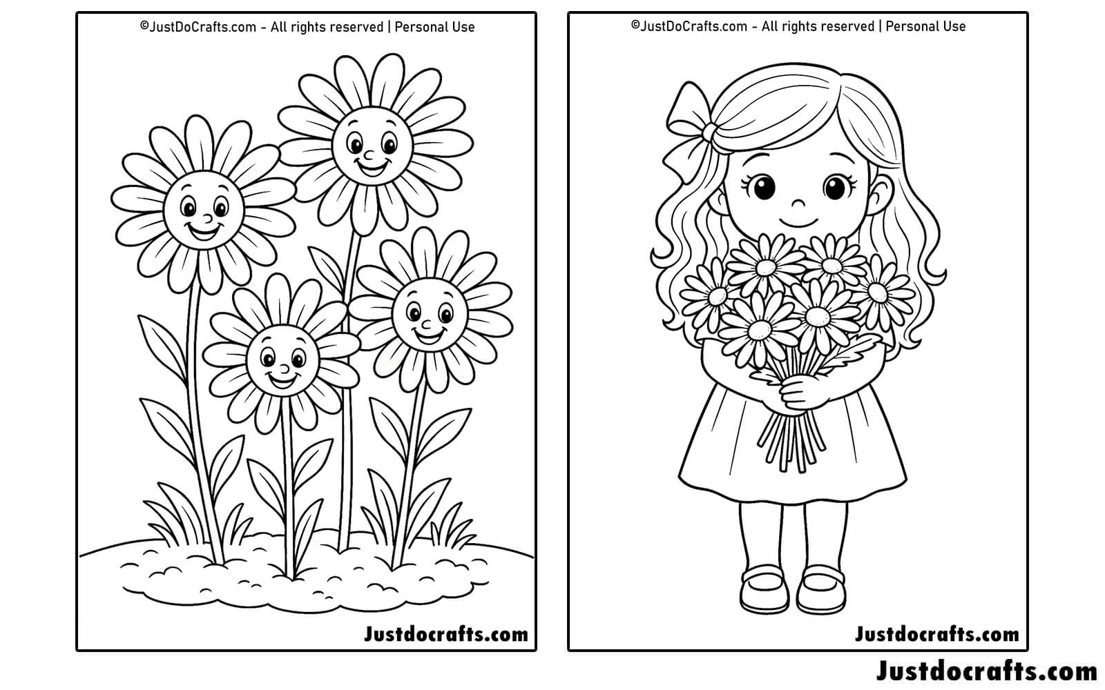 Chamomile Coloring Pages (Free PDF printable) - Just Do Crafts