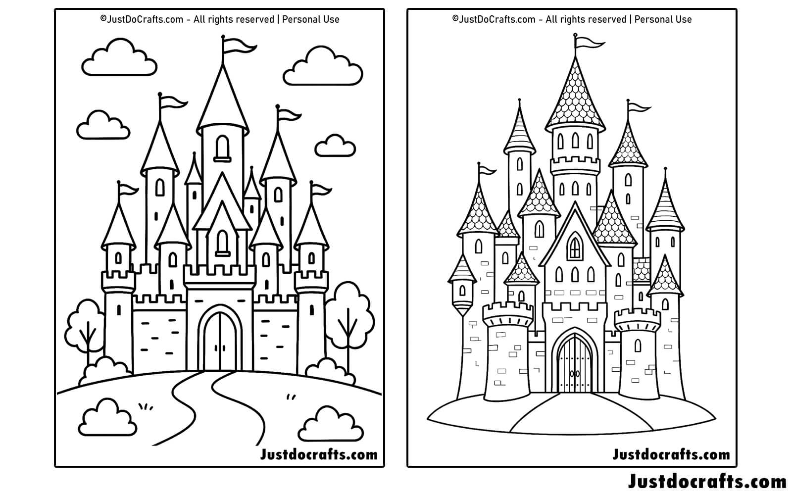 Castle Coloring Pages (Free PDF Printable) - Just Do Crafts