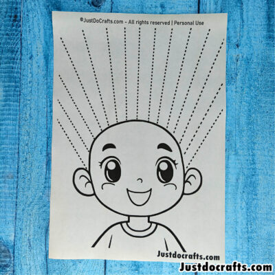 Paper Hair Head Craft (Free PDF printable template) - Just Do Crafts