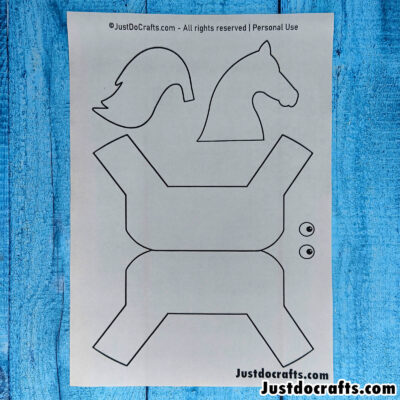 Horse Paper Craft for Kids (Free PDF Printable Template) - Just Do Crafts