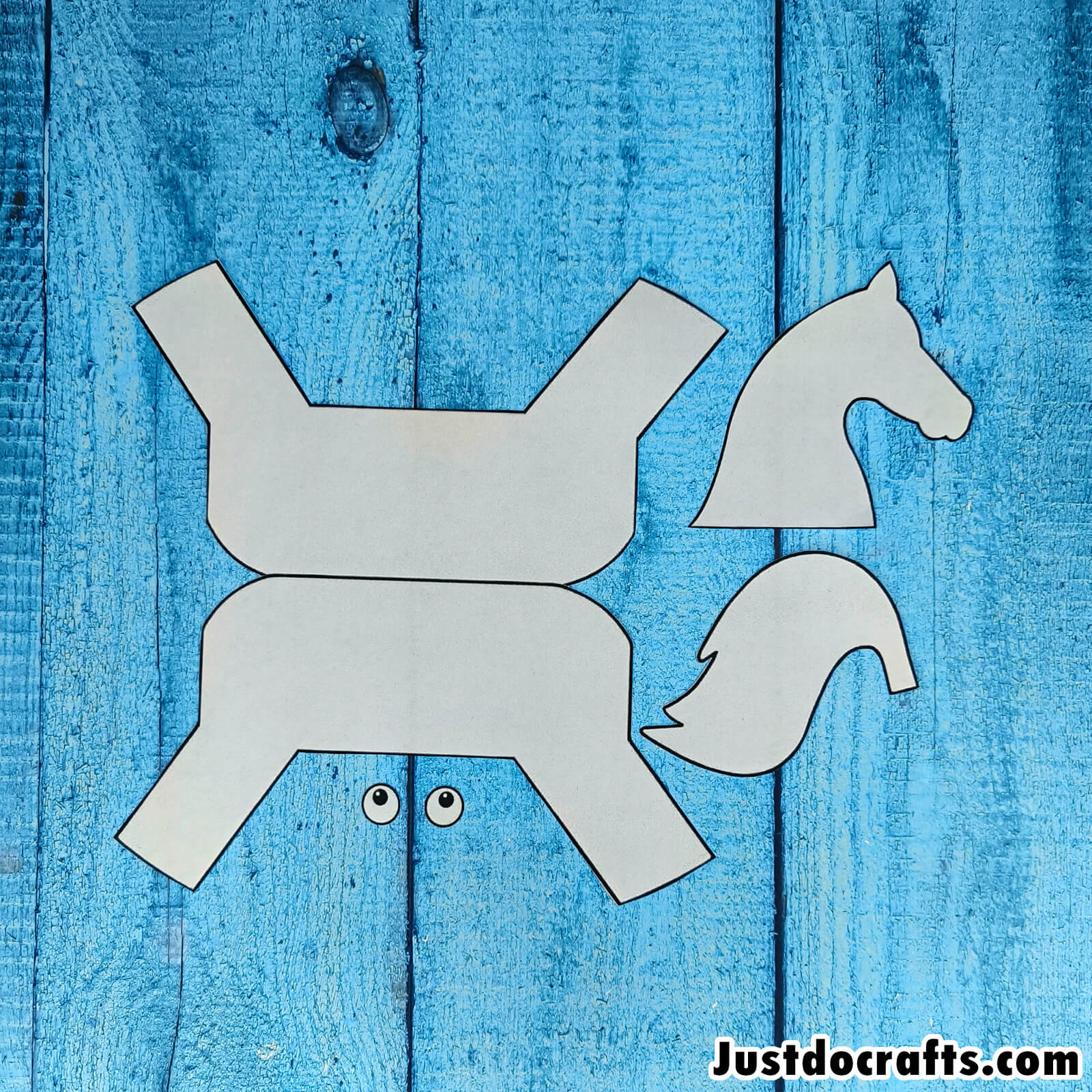 Horse Paper Craft for Kids (Free PDF Printable Template) - Just Do Crafts