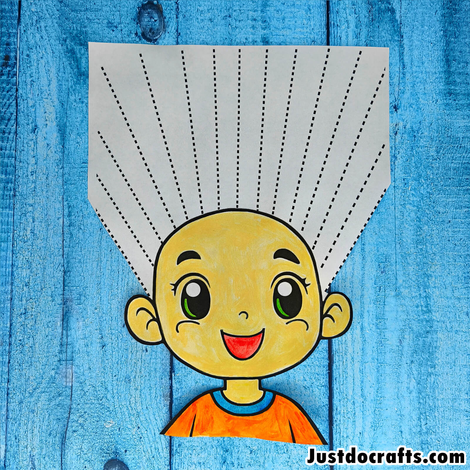 Paper Hair Head Craft (Free PDF printable template) - Just Do Crafts