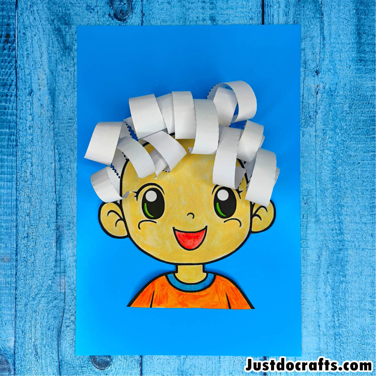 Paper Hair Head Craft (Free PDF printable template) - Just Do Crafts