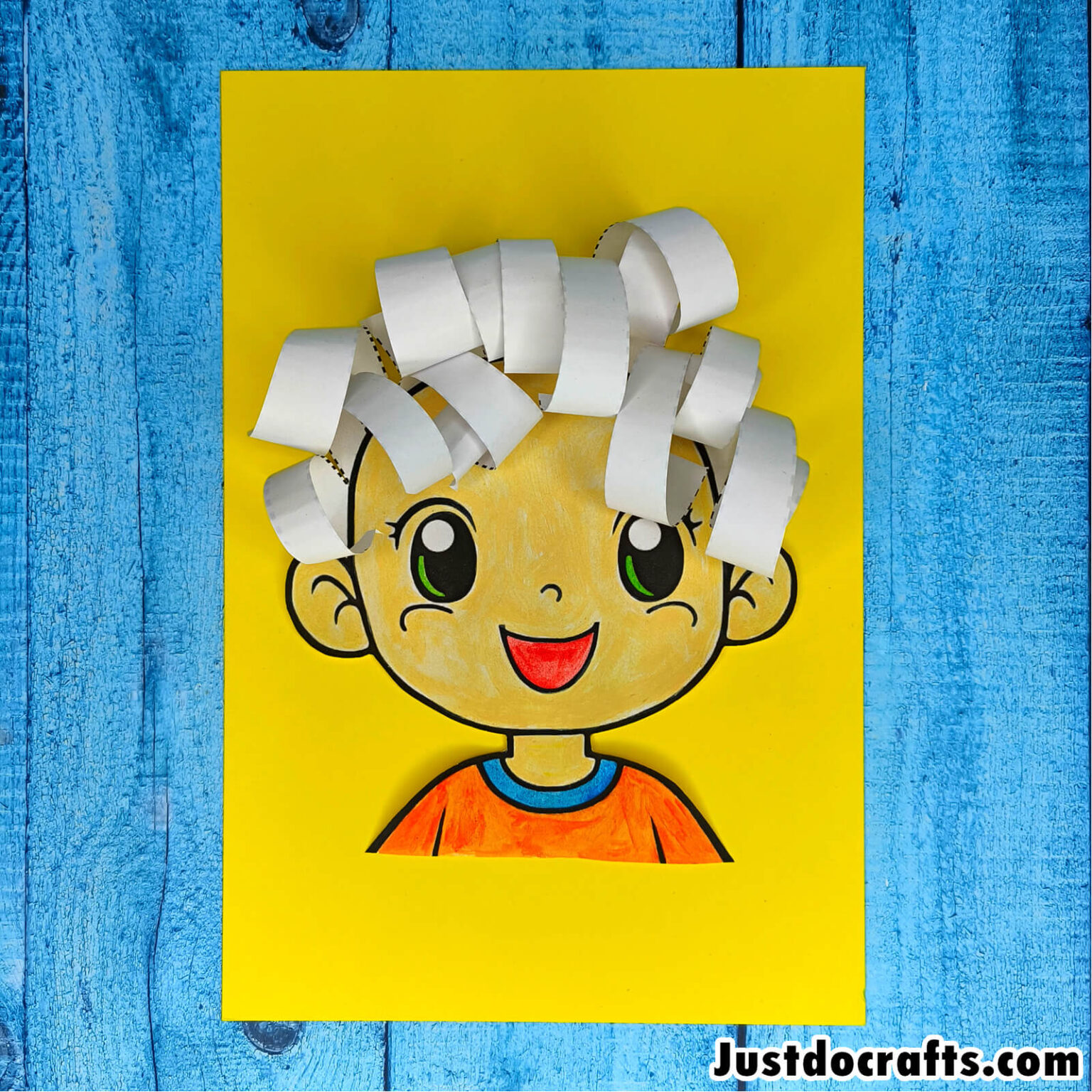 Paper Hair Head Craft (Free PDF printable template) - Just Do Crafts