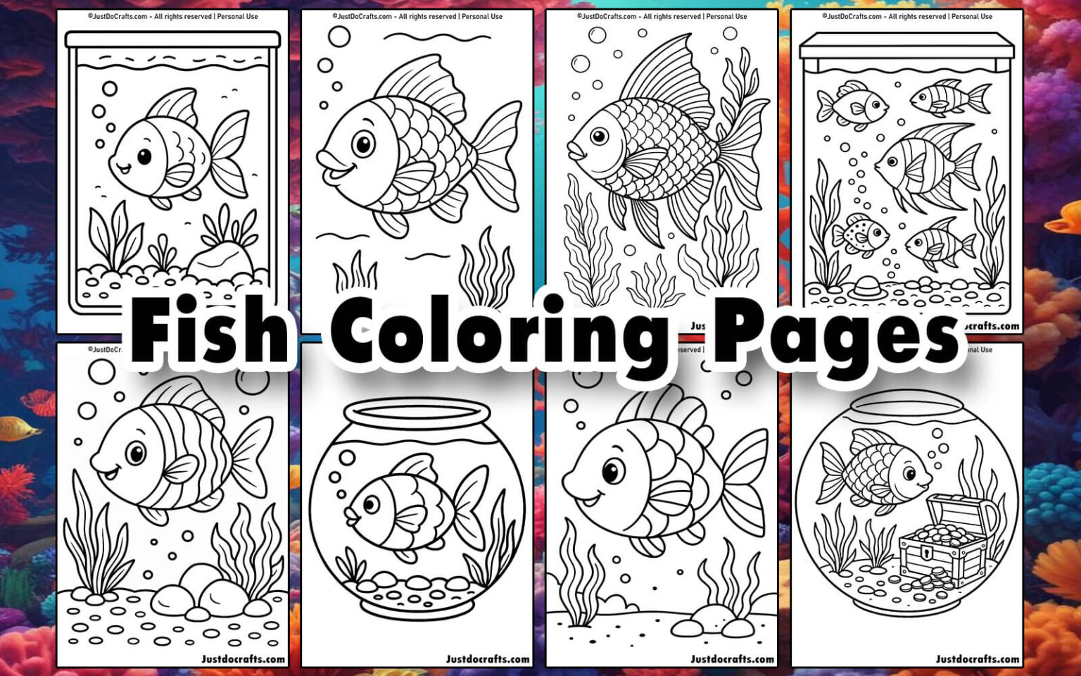 Fish Coloring Pages (Free PDF printable) - Just Do Crafts