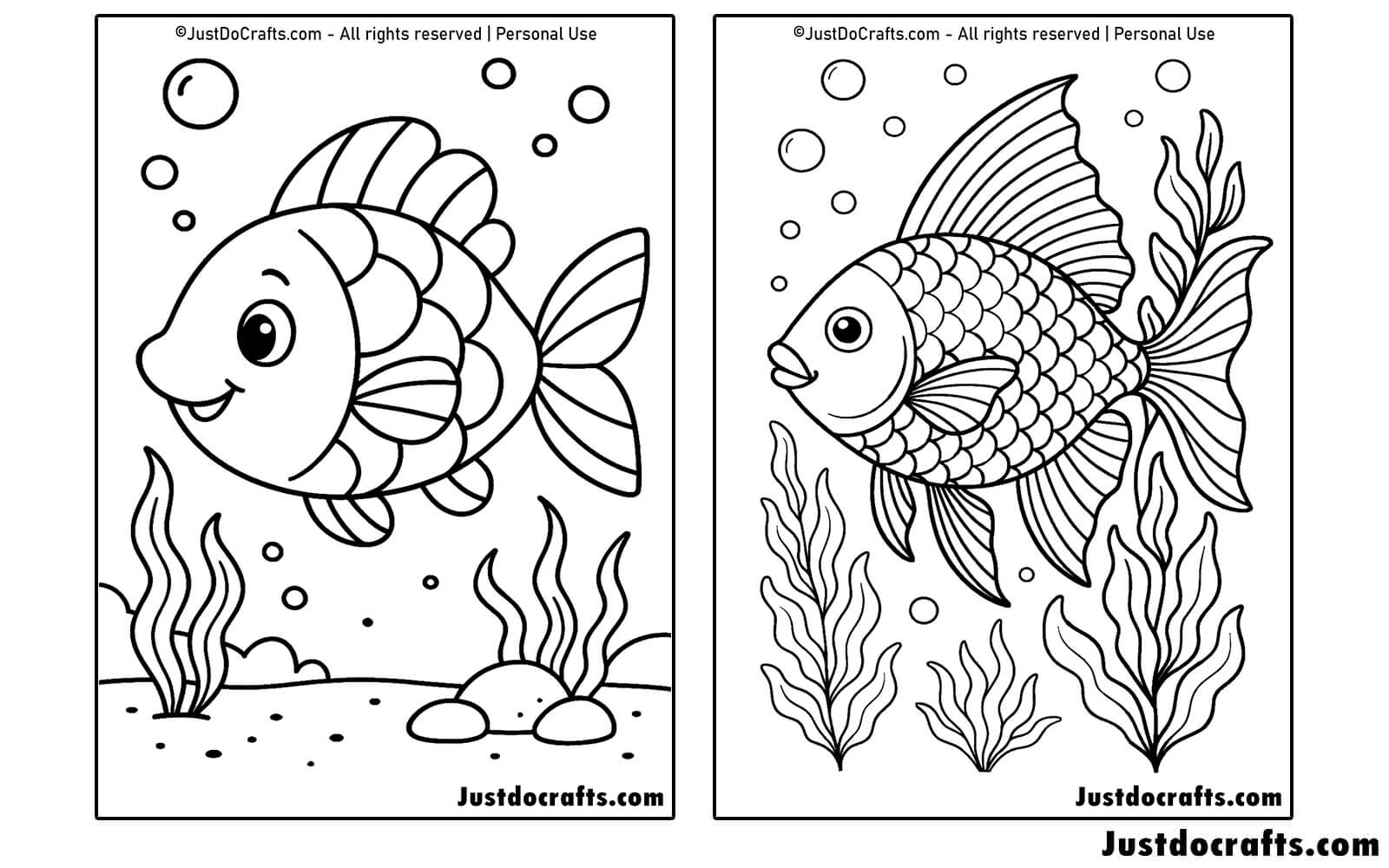 Fish Coloring Pages (Free PDF printable) - Just Do Crafts