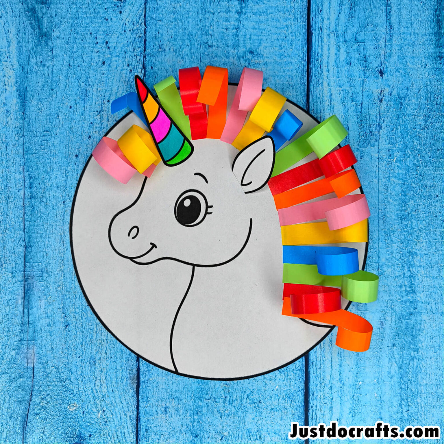 Unicorn Paper Craft for Kids (Free PDF Printable Template) - Just Do Crafts