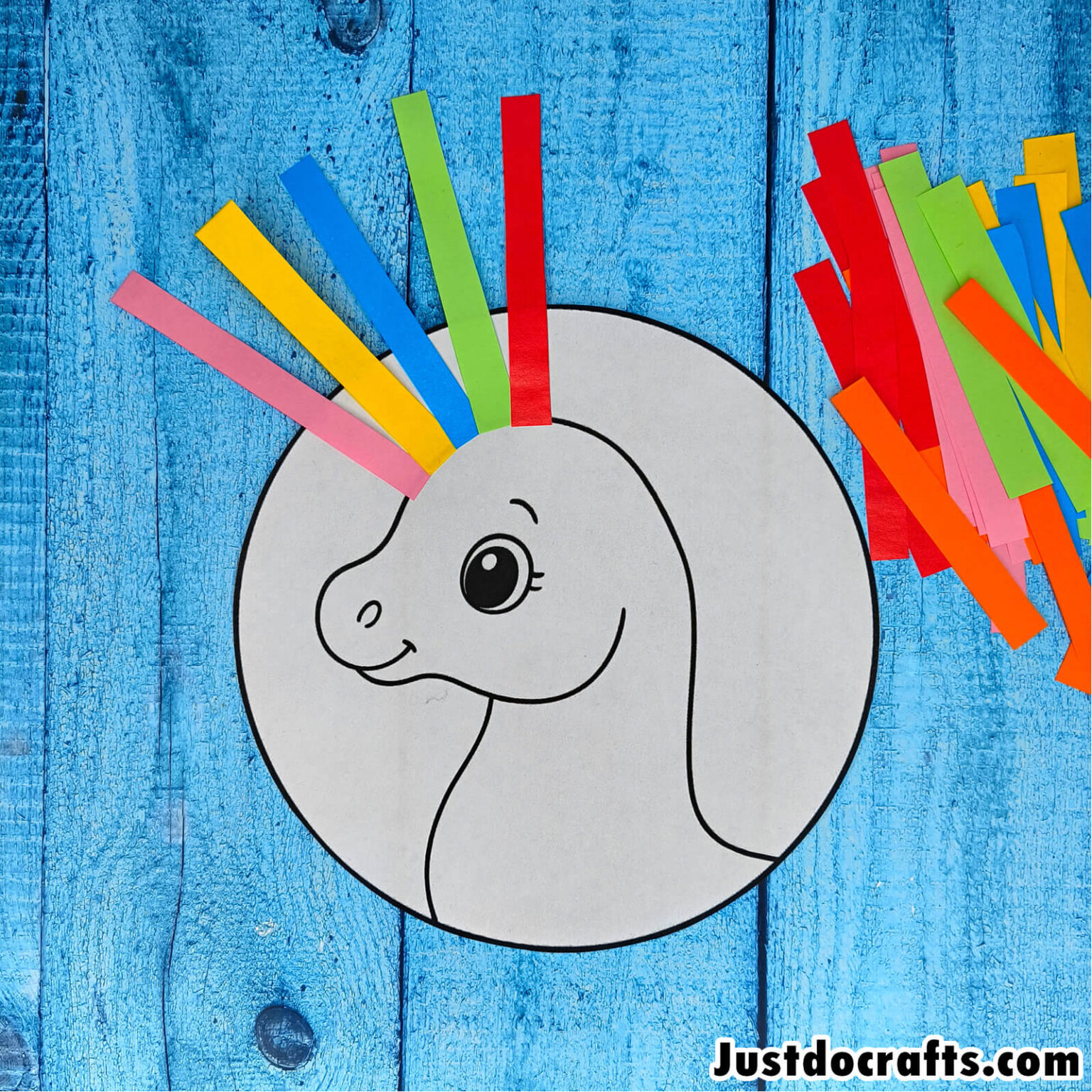 Unicorn Paper Craft for Kids (Free PDF Printable Template) - Just Do Crafts