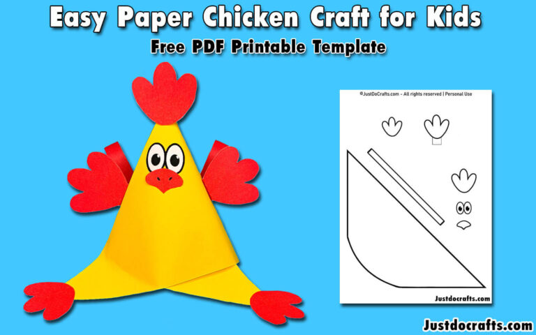 Easy Paper Chicken Craft for Kids (Free PDF Printable Template) - Just ...