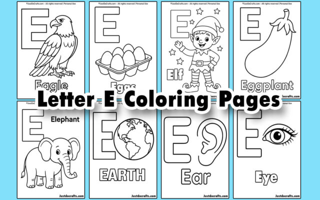 Letter E Coloring Pages (Free PDF Printable) - Just Do Crafts