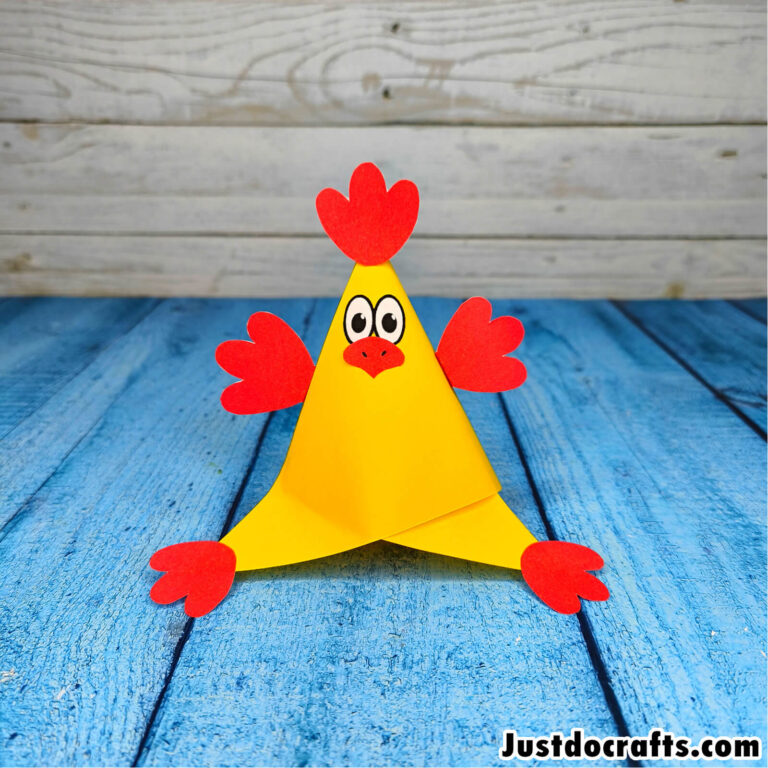 Easy Paper Chicken Craft for Kids (Free PDF Printable Template) - Just ...