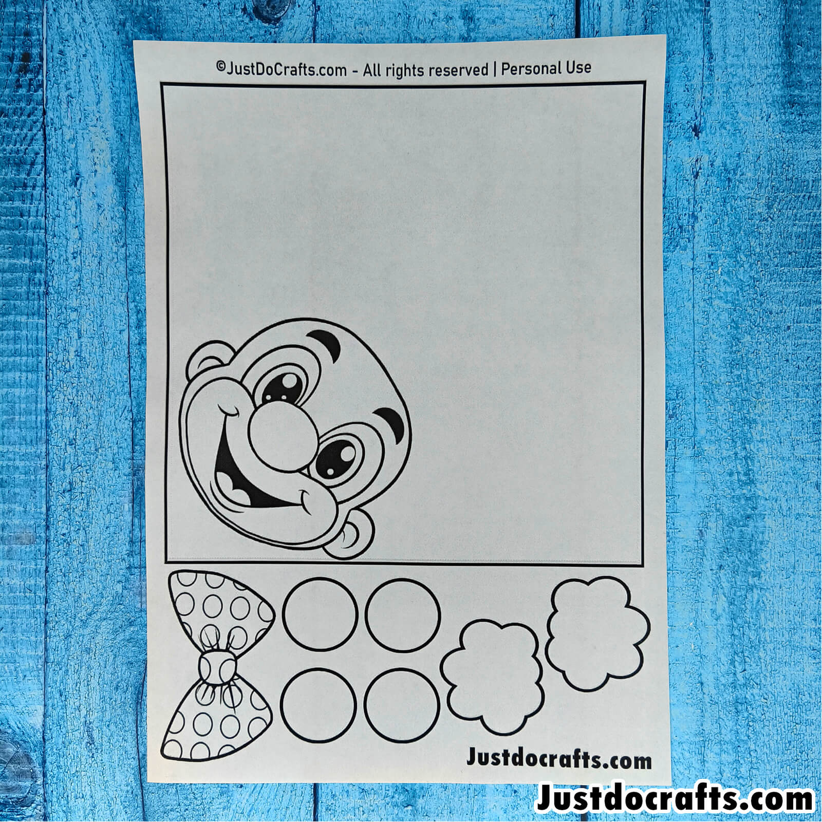 Easy Origami Clown Craft for Kids (Free PDF Printable Template) - Just ...