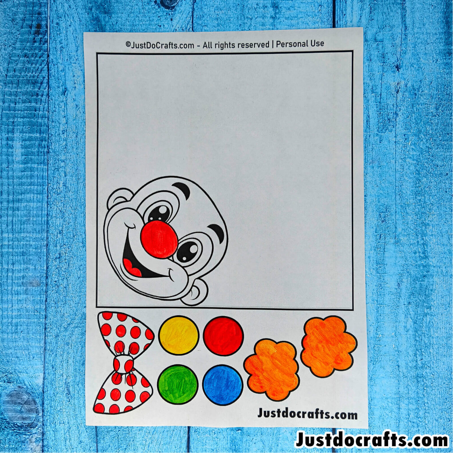 Easy Origami Clown Craft for Kids (Free PDF Printable Template) - Just ...