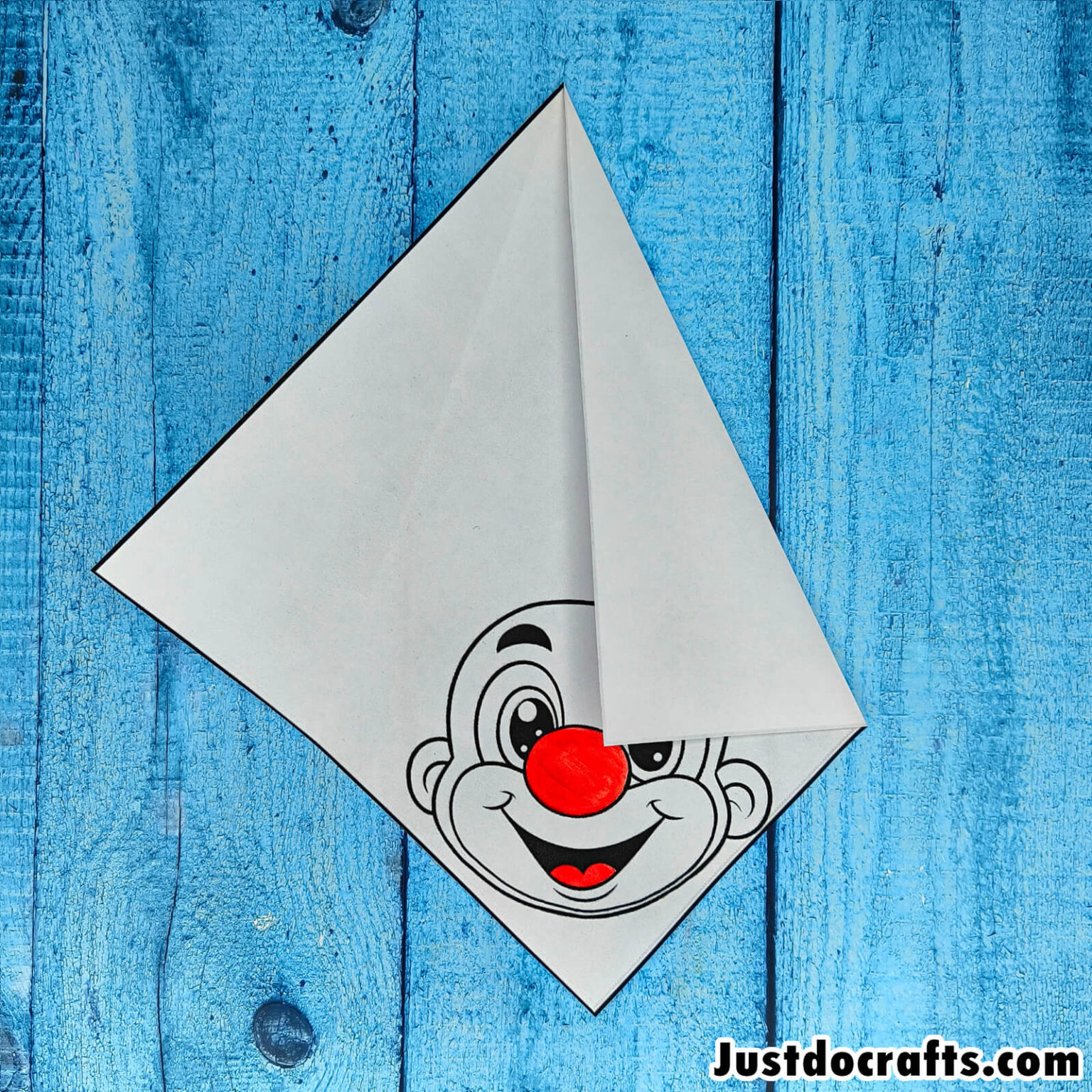 Easy Origami Clown Craft for Kids (Free PDF Printable Template) - Just ...