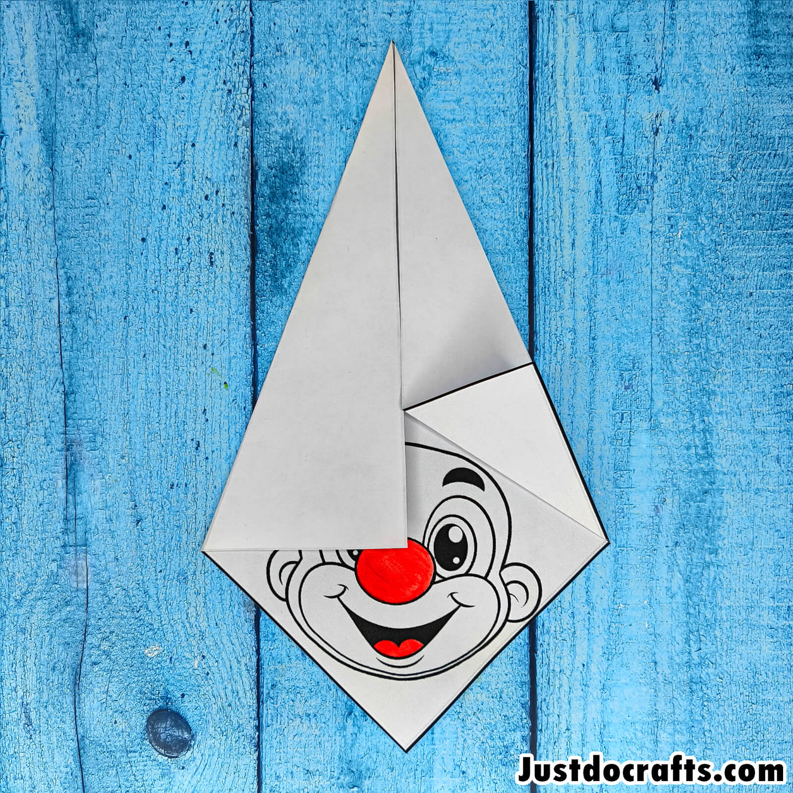 Easy Origami Clown Craft for Kids (Free PDF Printable Template) - Just ...