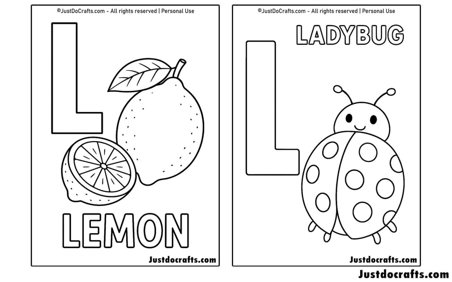 Letter L Coloring Pages (Free PDF Printable) - Just Do Crafts